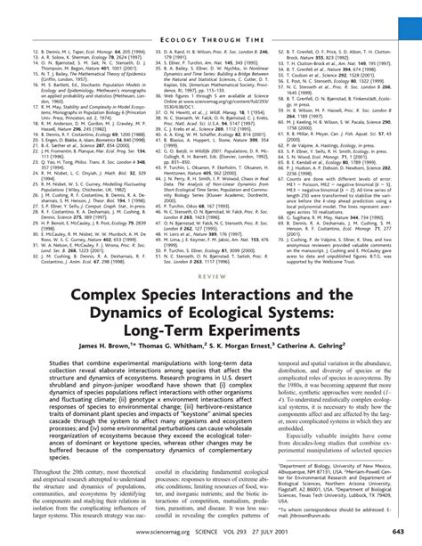 pdf complex species interactions and the dynamics of ecological systems long term experiments