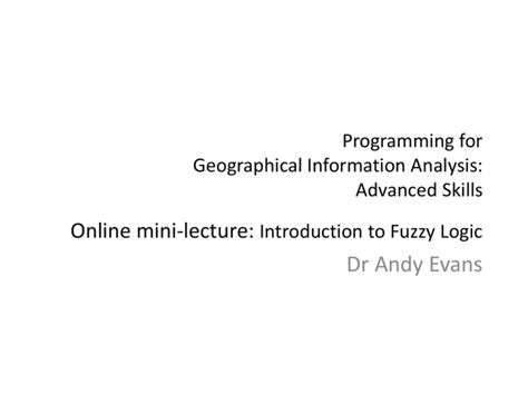 introduction to fuzzy sets and fuzzy logic