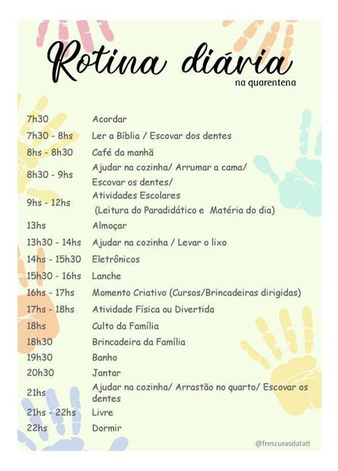 Pin de Laura Roberta em escola Rotinas diárias de crianças Quadro de