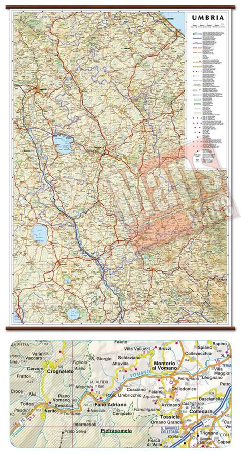 Mappa Murale Umbria Mappa Murale Con Cartografia Dettagliata Ed