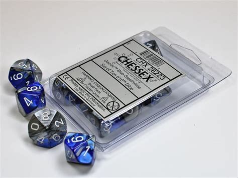 Chessex D10 Set 10 Gemini Blue Steelwhite