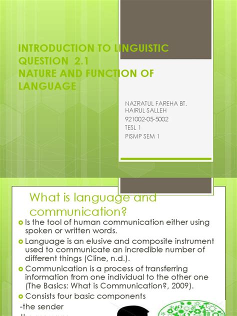 introduction to linguistic pdf communication gesture
