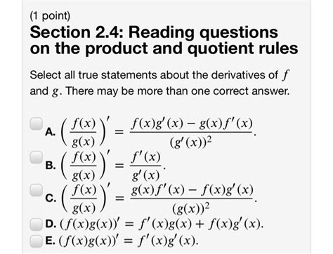 solved 1 point compute the derivatives of the given
