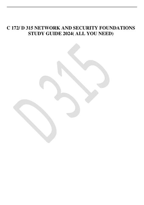 C D Network And Security Foundations Study Guide All You