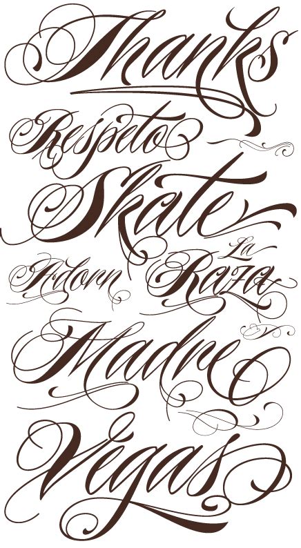 Bold Cursive Tattoo Fonts