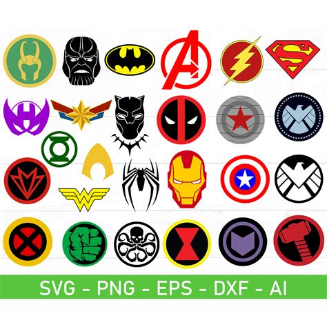 Superheroes Svg Eps Dxf Ai Png Files For Cricut Inspire Uplift