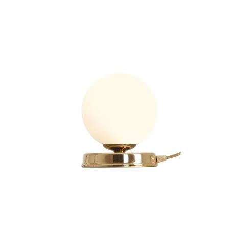 Srebrna lampa stołowa Ball szklany klosz mała ardant pl