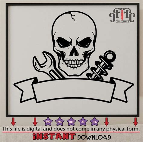 Skull Mechanic Svg Png Skull Svg Wrenches Svg Tools Svg Repair