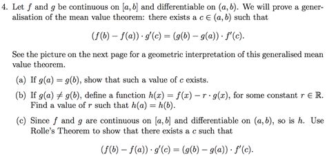 solved 4 let f and g be continuous on a b and