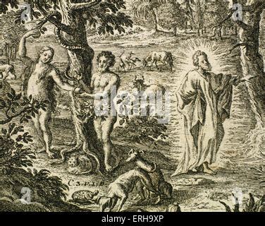 Expulsion Of Adam And Eve From The Garden Of Eden Woodcut From