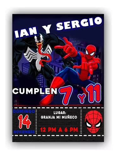 Invitaciones En F Sico Y Digital De Spiderman En Venta En Manuel