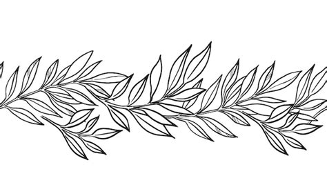 Premium Vector Hand Drawn Seamless Border Of Vector Plants Brunch Of