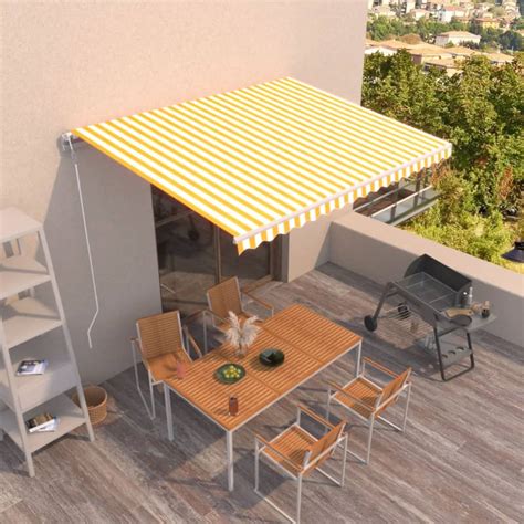 Tenda na automatsko uvlačenje 400 x 350 cm žuto bijela GledajOvo