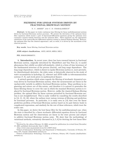 pdf filtering for linear systems driven by fractional brownian motion