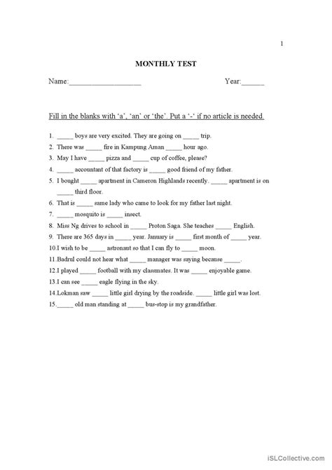 Grammar Test English ESL Worksheets Pdf Doc