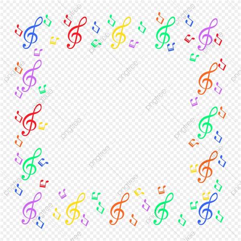 Borda De Nota Musical Colorida Png M Sica Nota Fronteira Notas