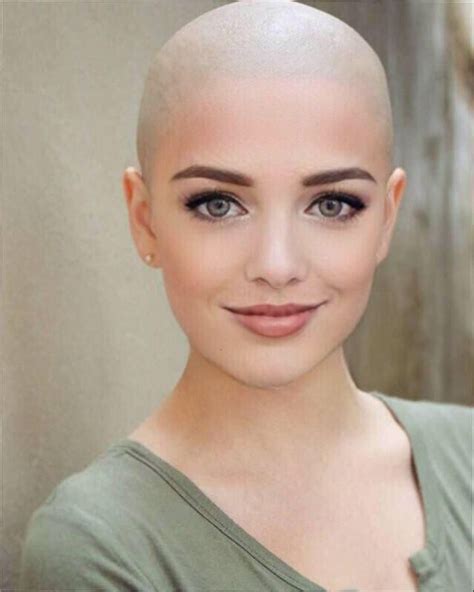 Total Focus On The Face Love Bald Shaved Head Women Shaved Hair Women Bald Head Women