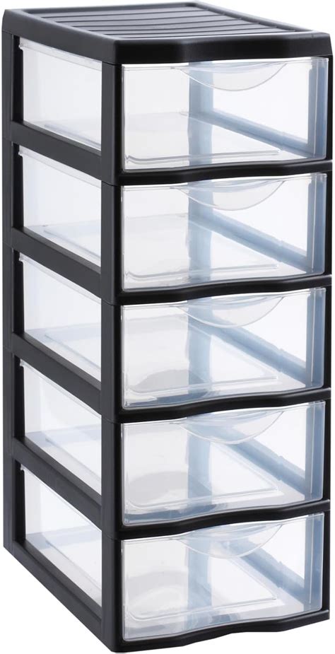 Tour De Rangement Plastique Avec 5 Tiroirs Meuble Tiroir De Rangement