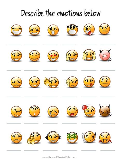 Free Printable Emoji Feelings Chart