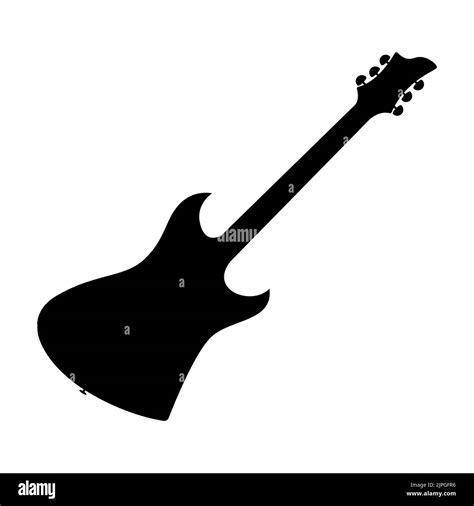 Icono de guitarra bajo eléctrica Silueta negra de la guitarra Icono