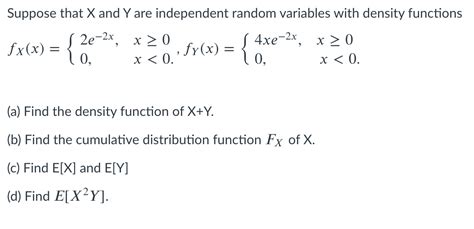 solved suppose that x and yare independent random variables