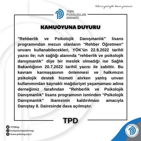 Türk Psikologlar Derneği on Twitter Rehberlik ve Psikolojik