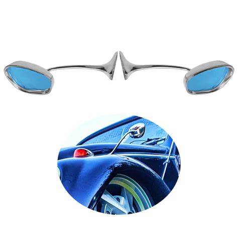 Espelho Retrovisor Fusca Modelo Albert Premium Azul Par CRM Peças e