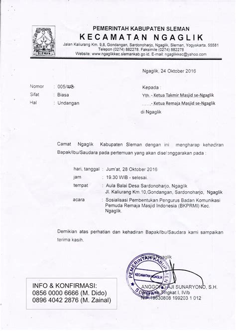 Detail Contoh Surat Undangan Remaja Masjid Koleksi Nomer
