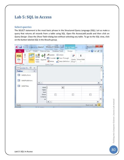 lab5 access activity peeking into computer science access lab manual lab 5 sql in access