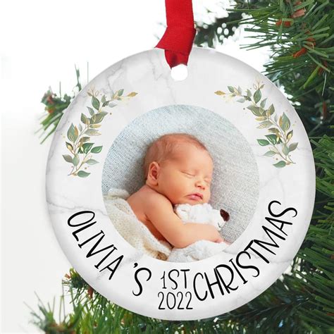 Amazon Personalized Babys First Christmas Ornament 2022 Boy Girl