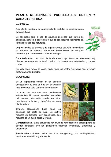 Plantas Medicinales Docx PLANTA MEDICINALES PROPIEDADES ORIGEN Y