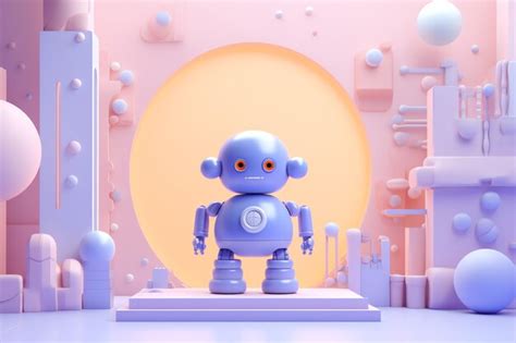 Premium Photo A Toy Robot Standing On A Platform