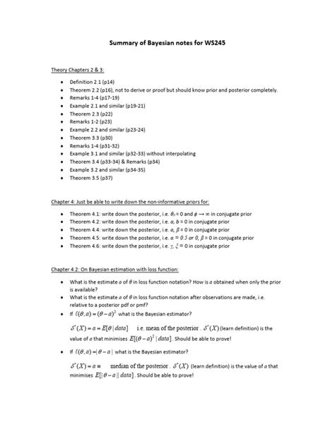 summary of bayesian theory pdf