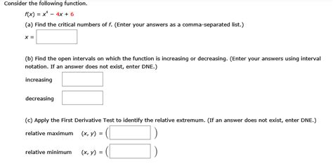 solved consider the following function a find the critical