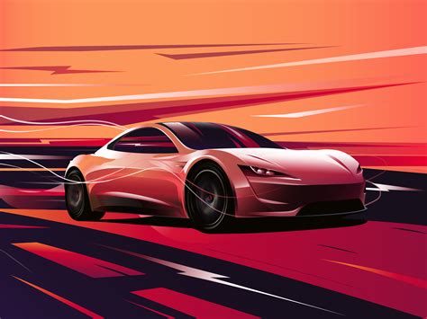 Tesla Roadster Digital Art K Wallpaper Hd Cars Wallpapers K
