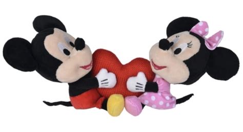Disney Peluche Mickey Et Minnie Coeur Doudouplanet Livraison