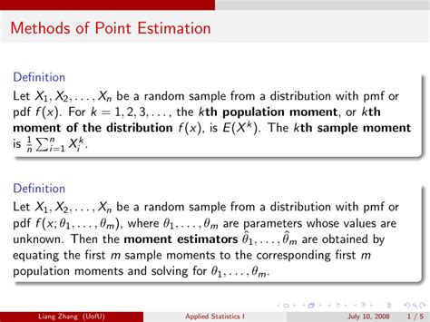 methods of point estimation