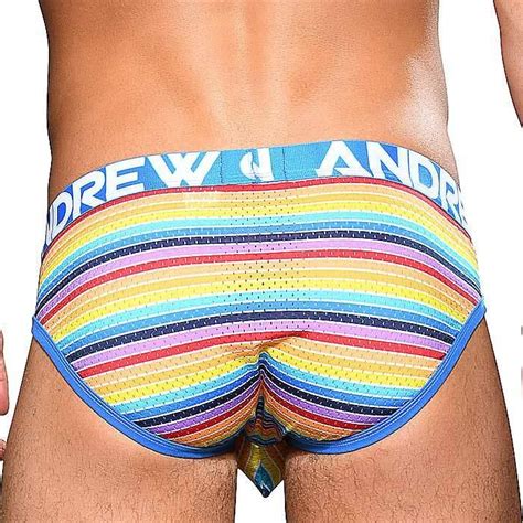 アンドリュークリスチャン ANDREW CHRISTIAN Sunset Stripe Mesh Brief w Almost Naked