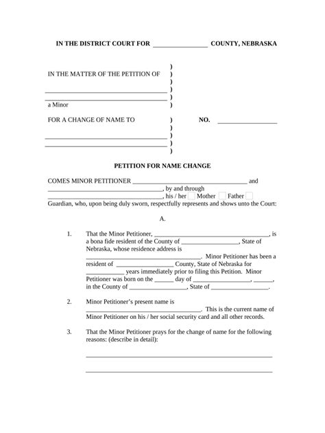Petition Minors Name Change Doc Template Pdffiller