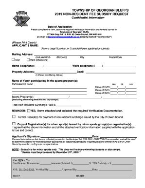 Fillable Online Applications Forms Licences And Permits Township Of
