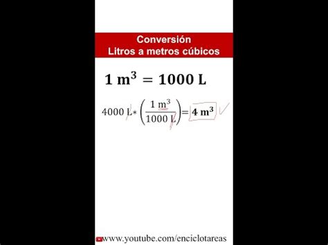 Conversión de Litros a Metros cúbicos Parte 2 YouTube