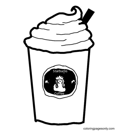 Starbucks para colorear y Pintar Imágenes Para Dibujar Gratis