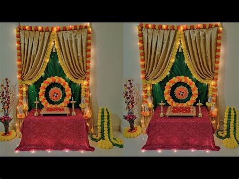 Diwali Decoration Ideas For Home Using Saree Festival Backdrop