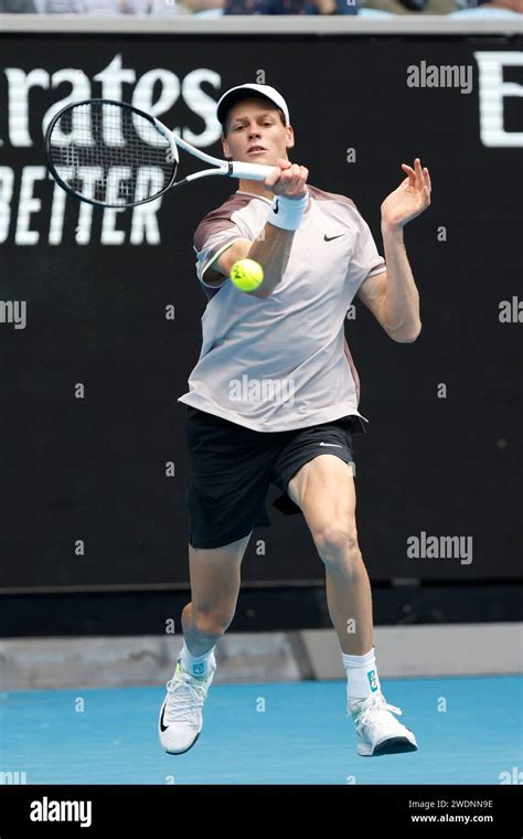 Jannik Sinner ITA lors de leur match de quatrième tour contre Karen