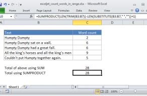 Count Total Words In A Cell Excel Formula Exceljet