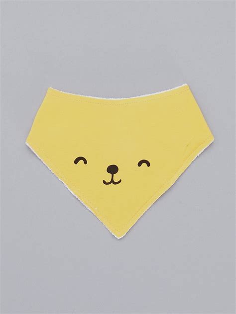 Lot De Bavoirs Bandana En Coton Bio Jaune Kiabi