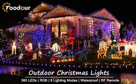 Toodour Color Changing Christmas Icicle Lights Ft Led Rgb