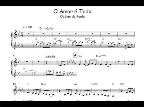 O Amor é Tudo Ozéias de PaulaPartitura Melódica Sax Alto Sax Tenor