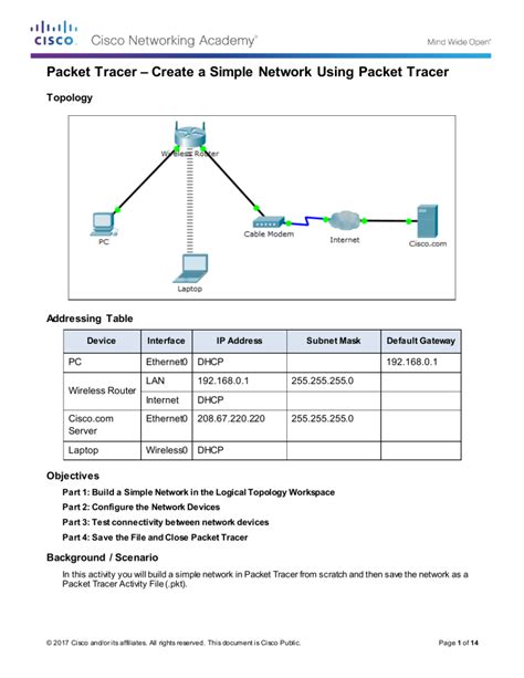 2 1 1 5 Packet Tracer Create A Simple Network Using Packet Tracer