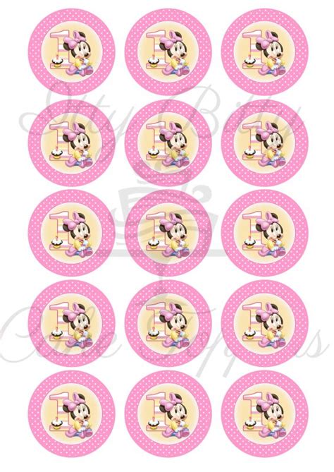 Minnie Mouse First Birthday Edible Cupcake Toppers Itty Bitty Cake